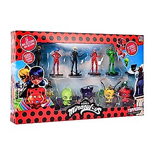 P.M.I. Miraculous Ladybug Designs Topeez | 12 Miraculous Ladybug Topeez Out of 16 Designs in 1 Pack | 6 Topeez and 2 Rare Hidden Mystery Topeez (Assortment A)