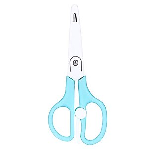 Toddler Safety Scissor, 3 Color Multi function Scissors Portable Stainless Steel Food Vegetables Scissors Supplement Tool Safety Healthy Baby Food Scissors(Blue)Shears