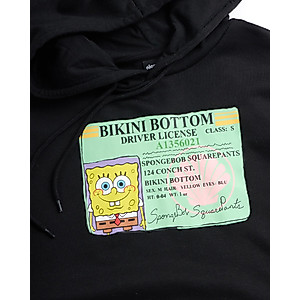 Nickelodeon Men’s SpongeBob and Patrick Fleece Sweatshirt – Men and Women’s Unisex Pullover Hoodie (Size: S-XL), Size Large, Spongebob Black