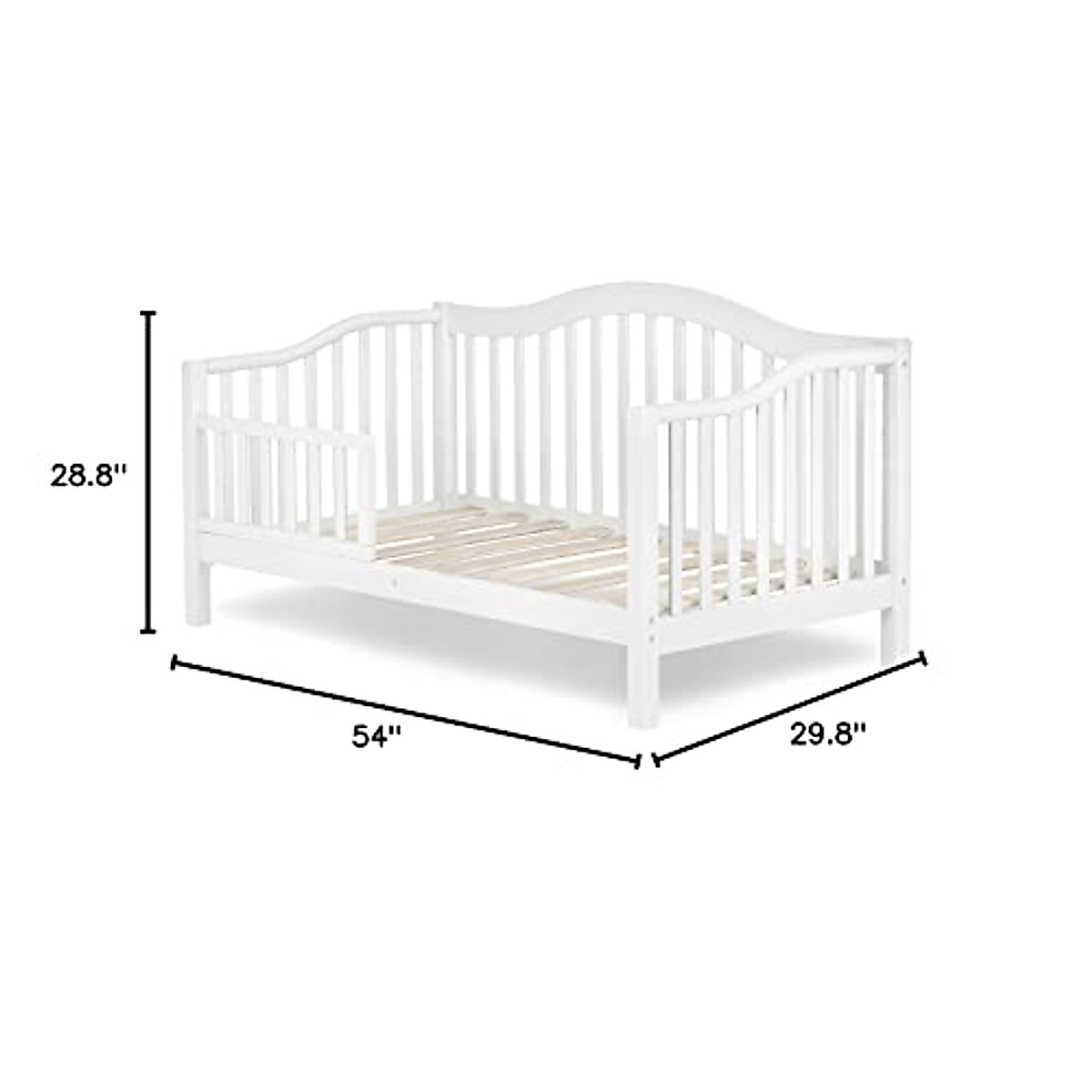 Dream On Me Austin Toddler Day Bed in White, Greenguard Gold Certified 54x30x29 Inch (Pack of 1)