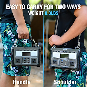 600W Portable Power Station, 300Wh Battery Backup w/ 2 x 600W (Peak 1200W) AC Outlets & 15W Wireless Charging, 9-Ports Outdoor Generator, 65W USB-C, Solar Generator for Emergencies Home Camping RV