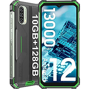 Blackview BV7100 Rugged Smartphone Unlocked, 13000mAh Battery 33W Fast Charge, 10GB 128GB 1TB Expand, MTK Helio G85, 6.58" FHD+ Android 12 IP68/IP69K, 12MP Triple Camera, 4G Dual Sim Rugged Phone NFC