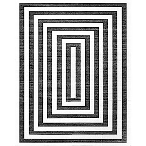 nuLOOM Sharri Modern Striped Machine Washable Area Rug, 4' x 6', Grey