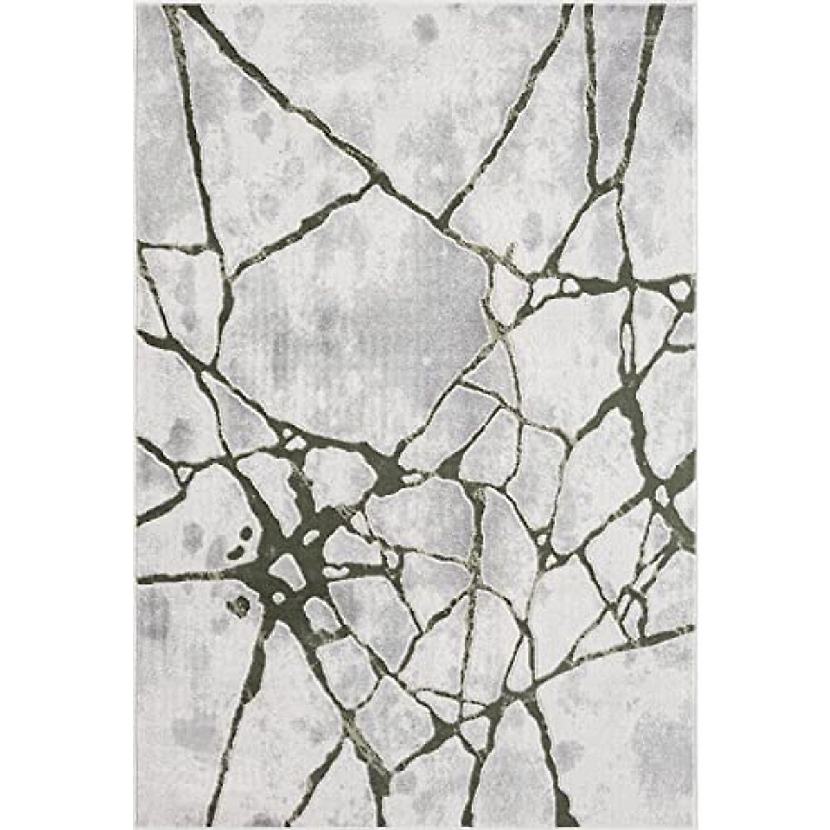 Abani Atlas 5'x8' Green/Grey Area Rug, Contemporary Web - Durable Non-Shedding - Easy to Clean