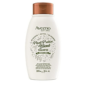 Aveeno Strength & Length Plant Protein Blend Shampoo, Vegan Formula for Strong Healthy-Looking Hair, White, 12 Fl Oz