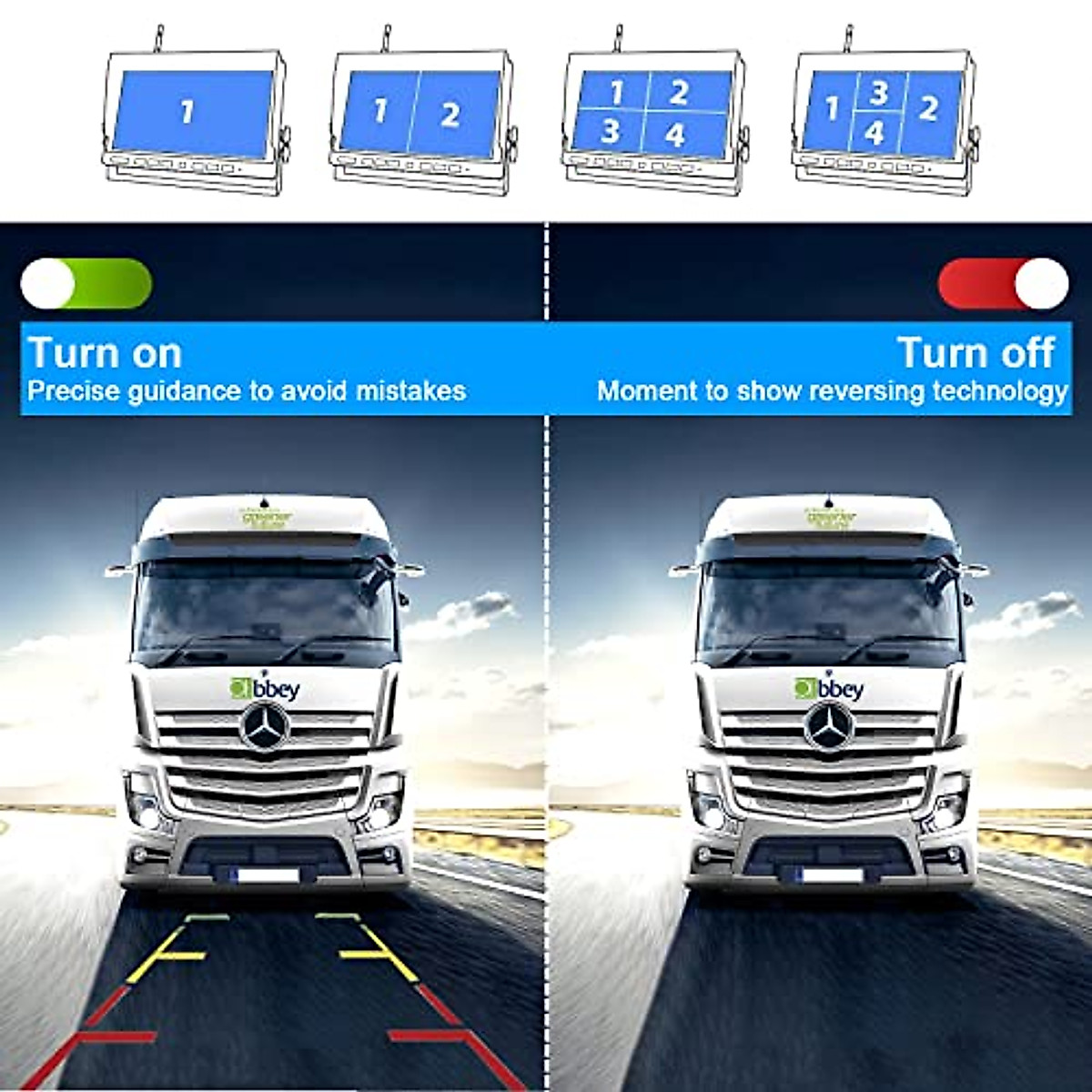 RV Dual Digital Wireless Backup Camera Kit with 7‘’ DVR Touch Key Monitor Trailer Rear View Front View Camera Without Difference Color No Interference IP69 Waterproof Latest Wide-Angle Camera