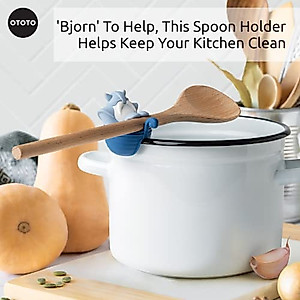 NEW!!! Bjorn Viking Spoon Holder by OTOTO - Spoon Rest For Stove Top, Kitchen Utensil Holder, Silicone Spoon Rest - Small Kitchen Gadgets, Fun Kitchen Gadgets