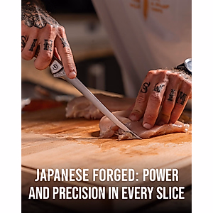 The Cooking Guild Fillet Knife - 7 Inches - Grizzly Series - High Carbon Stainless Steel Boning Knife - Rosewood Handle Knife Filet - Deboning Knife Filet for Meat & Fish