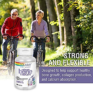 SOLARAY Collagen Bone Complete | Advanced Bone Matrix Formula with Plant Calcium & Magnesium | 30 Servings | 90 VegCaps