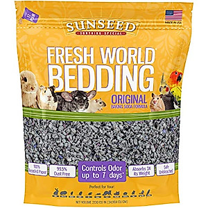 Sunseed 18222 Fresh World Bedding for Small Animals, Original Gray - 2130 Cubic Inch