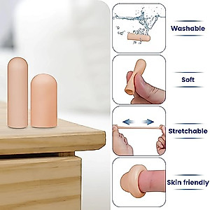 EDNYZAKRN 20PCS Gel Finger Cots Thumb Protector, Silicone Finger Sleeves Cover for Finger Tips, Finger Guard Nail Protector for Trigger Finger Finger Cracking Finger Arthritis Eczema