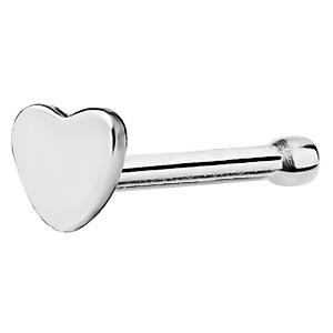 20g Surgical Steel Heart Straight Nose Stud Jewelry