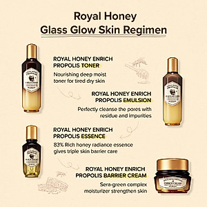 SKINFOOD Royal Honey Propolis Enrich Essence - 63% Black Bee Propolis & 10% Royal Jelly Extract Face Serum - Propolis Serum for Skin, Valentine Day Gift - 1.69 Fl. Oz. (50mL)