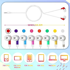 50 Pack Earbuds Bulk for Classroom Kids Wire Earphones Students Ear Buds Set Stereo Headphones for Kids Adults Schools Libraries, 3.5 MM Audio Jack (Mixed Colors)