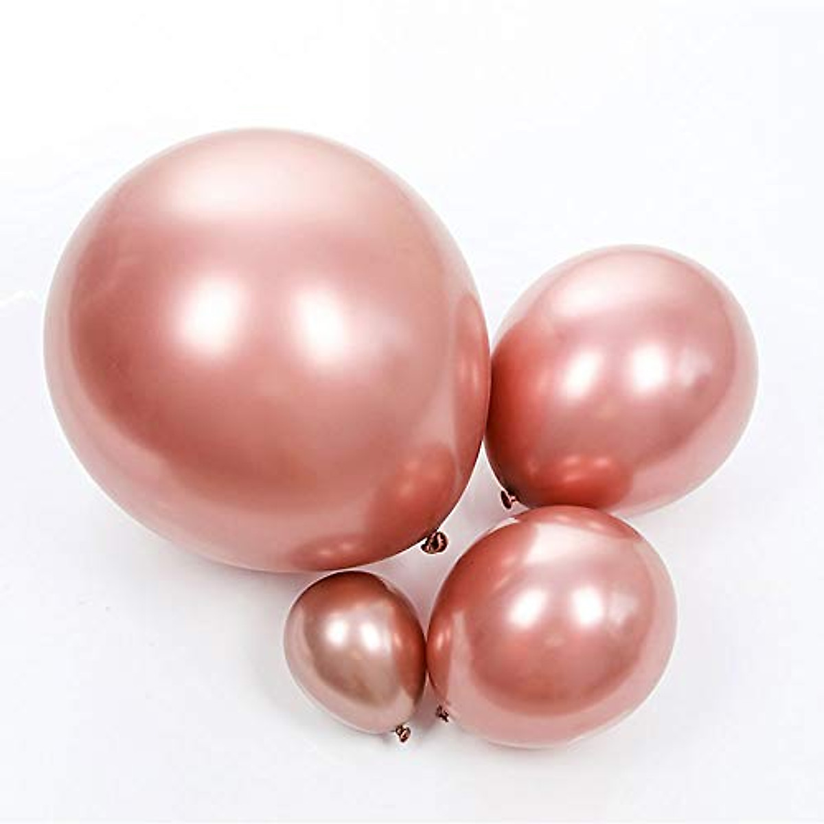 100pcs Metallic Rose Gold Latex Balloons Various Sizes Chrome Balloon 18/12/10/5 inch Helium Balloon Perfect for Birthday Valentines Baby Shower Bridal Shower Wedding Anniversary Balloons (Rose Gold)