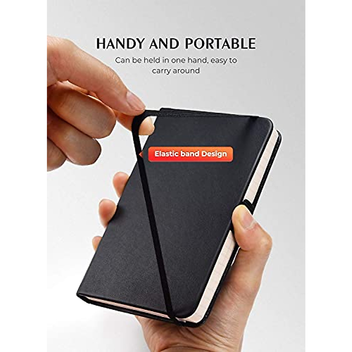 AISBUGUR Pocket Notebook Small Notebook 2-Pack, 3.7" x 5.7" pocket notebook hardcover Total 320 Pages Thick Lined Paper with Inner Pockets Leather Mini Journal Notepad