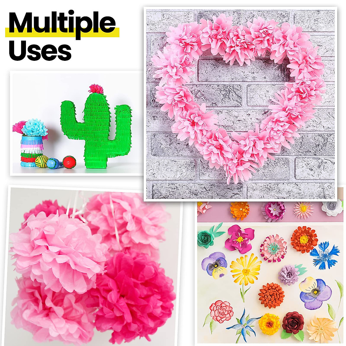 400 Pieces Colored Tissue Paper Bulk 20'' x 20'' Gift Tissue Paper for Gift Bags Recycled Tissue Paper for Crafts Birthday Party Weddings Baby Showers