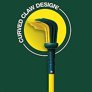 Claw Broom - Easy Push and Pull Design for Raking and Sweeping Indoor Outdoor - Adjustable Handle 38" - 62" - Curve Claw bristles - Dust, Leaves, and Light Snow are Swept Away in a Jiffy