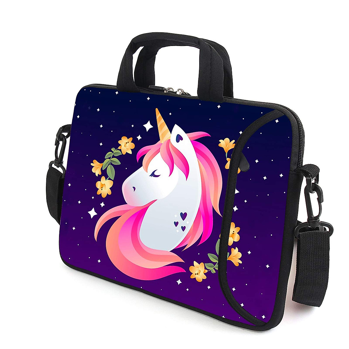 AMARY 14" 15" 15.4" 15.6" laptop sleeve chromebook case adjustable shoulder strap with handle accessory pocket for men women (15" JDB-3)