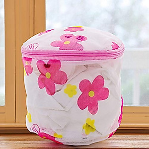 Cabilock Laundry Basket 5pcs Underwear Wash Mesh Bag Mesh Bra Laundry Bag Thickened Zippered Mesh Laundry Bags Bra Lingerie Panties Washing Bags Foldable Underwear Washing Bag for Women Girl White