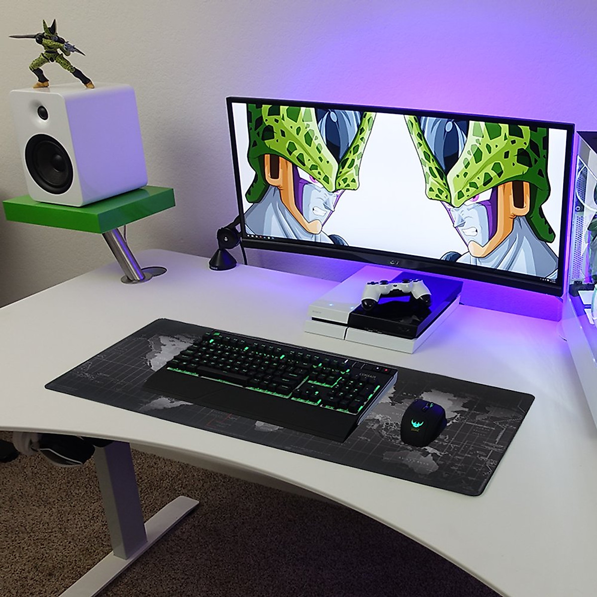 Benvo Extended Mouse Pad Large Gaming Mouse Pad- 35.4x15.7x0.12 inch Computer Keyboard Mouse Mat Non-Slip Mousepad Rubber Base and Stitched Edges for Game Players, Office, Study World Map Design