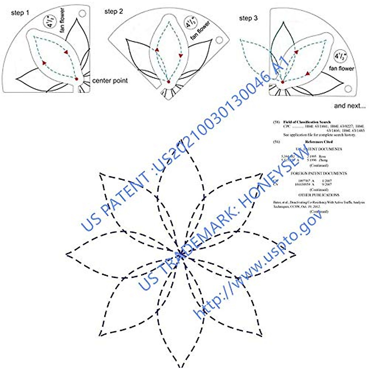HONEYSEW Quilting Template Sewing Machine Ruler DIY Sewing Tools Notions Free Motion Quilting Grip Template Rulers Includes 4 Design (4 Designs A)