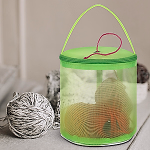 Ciieeo 2 Pcs Yarn Storage Bag Mesh Knitting Bag Portable Round Yarn Balls Organizer Yarn Wool Storage Bag for Sewing Accessories, Yarn Balls and Crochet Kits