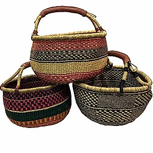 African Baskets - Bolga Basket, large, assorted 1 EA