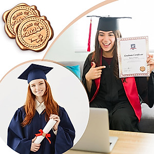 50 Pcs End of The School Year Wax Seal Stickers Envelope Seals Cap Diploma Certificate Seals Class of 2024 Congrats Grad Certificate Graduation Stickers for Envelopes Certificates Award