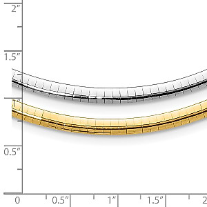 IceCarats 14K Two Tone Gold Reversible 4mm Cubetto Omega Snake Chain Necklace 18 inch