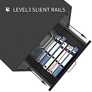 soges 3 Drawer Mobile File Cabinet, Rolling Filing Cabinet, Home Office Lockable Pedestal File Cabinet, Under Desk Cabinet on Wheels, 10CZSSFC04BK