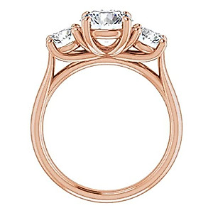 925 Silver, 10K/14K/18K Solid Gold Moissanite Engagement Ring, 4 CT Round Cut Handmade Solitaire Ring Diamond Wedding Ring for Women, Birthday, for Her, VVS1 Colorless