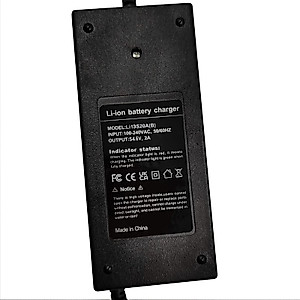 Rdideal 54.6V 2A Electric Bicycle Electric Scooter Battery Charger 54.6V Li-ion Battery 48V 13S (not Applicable to Lead-Acid Batteries)(- Ships from US Warehouse, 3-7 Days delivery)