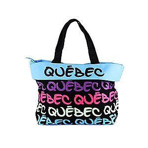 Quebec Tote Bag - Travel Canada Fold Over Multi-Purpose Shoulder Bag for Shopping, Work, & School
