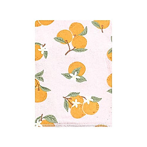 Hudson Baby Unisex Baby Cotton Flannel Burp Cloths Bundle, Citrus Orange, One Size
