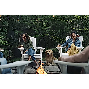 Keter 2 Pack Alpine Adirondack Resin Outdoor Furniture Patio Chairs with Cup Holder-Perfect for Beach, Pool, and Fire Pit Seating, White