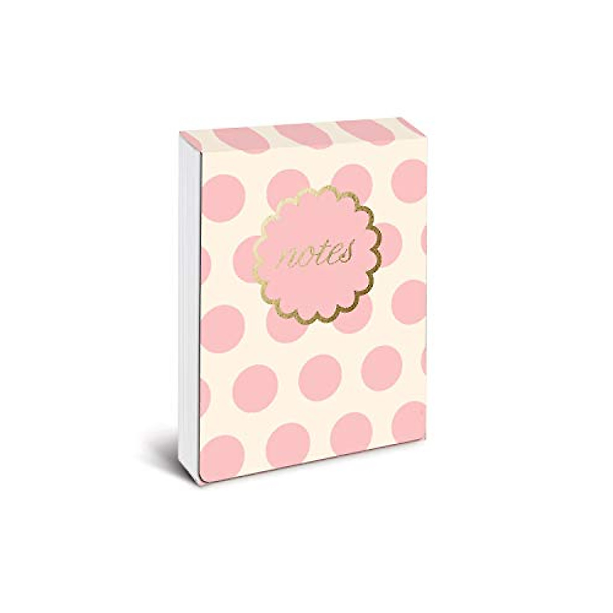 Graphique Classic Charm Pocket Notes – Pocket Notebook with Pink Polka Dot Design, "Notes" in Cursive and Matching Magnetic Case Clasp, 75 Full Color Pages, 3" x 4"