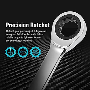 DURATECH 18mm Extra Long Ratcheting Wrench, Metric, CR-V Steel