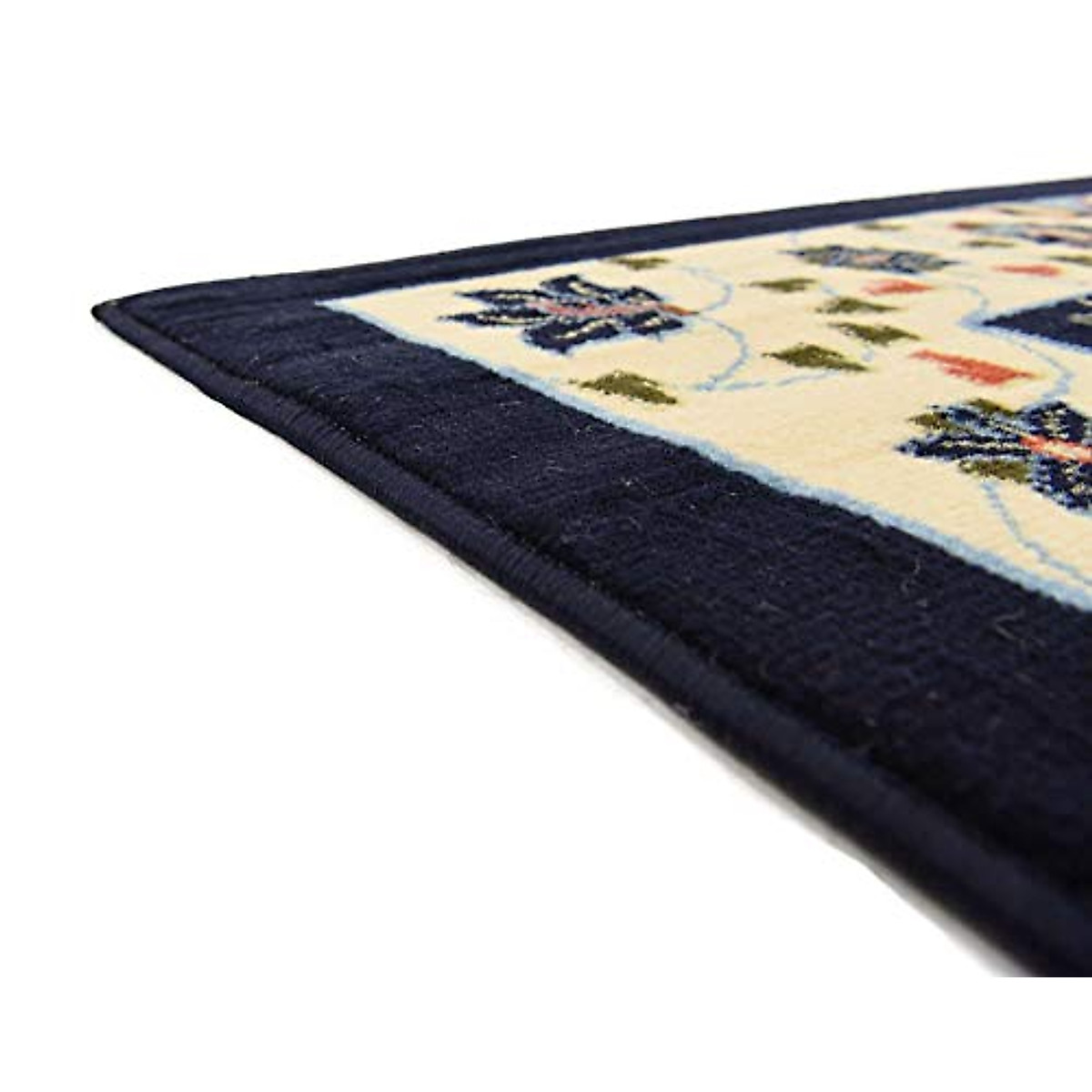 Unique Loom Espahan Collection Area Rug - Cape Cod (7' 10" Square, Navy Blue/ Black)