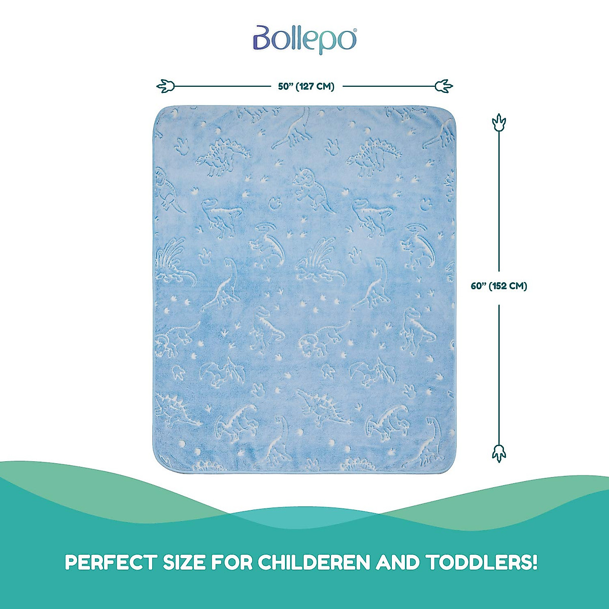 Dinosaur Blanket for Boys Glow in The Dark Dinosaur Blanket, Christmas Kids Gifts, Toddler Blankets for Boys, Dino Blankets, Soft Fleece Blanket for Toddler, Birthday Gift, Large (Blue 50’’ X 60’’)