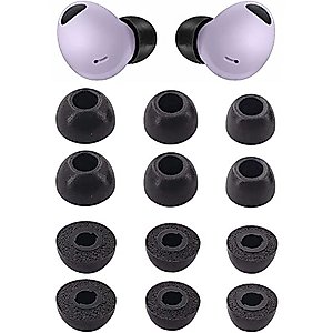 ALXCD Foam Eartips Compatible with Galaxy Buds 2 Pro Earbuds, S/M/L 3 Sizes 6 Pairs Soft Memory Foam Earbuds Tips Replacement Ear Tips, Compatible with Galaxy Buds 2 Pro SM-R510, Black 12 sml