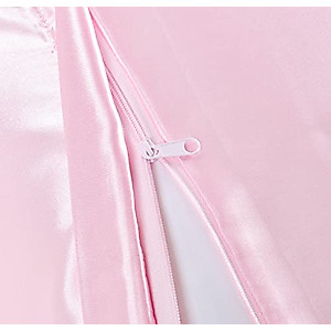 Alexandra's Secret Home Collection Satin Pillowcase for Hair and Skin, Pack of 2 - Feels Like Real Silk Pillow Cover - Satin Pillow Cases Set of 2 with Zipper Closure (Pink, Standard)