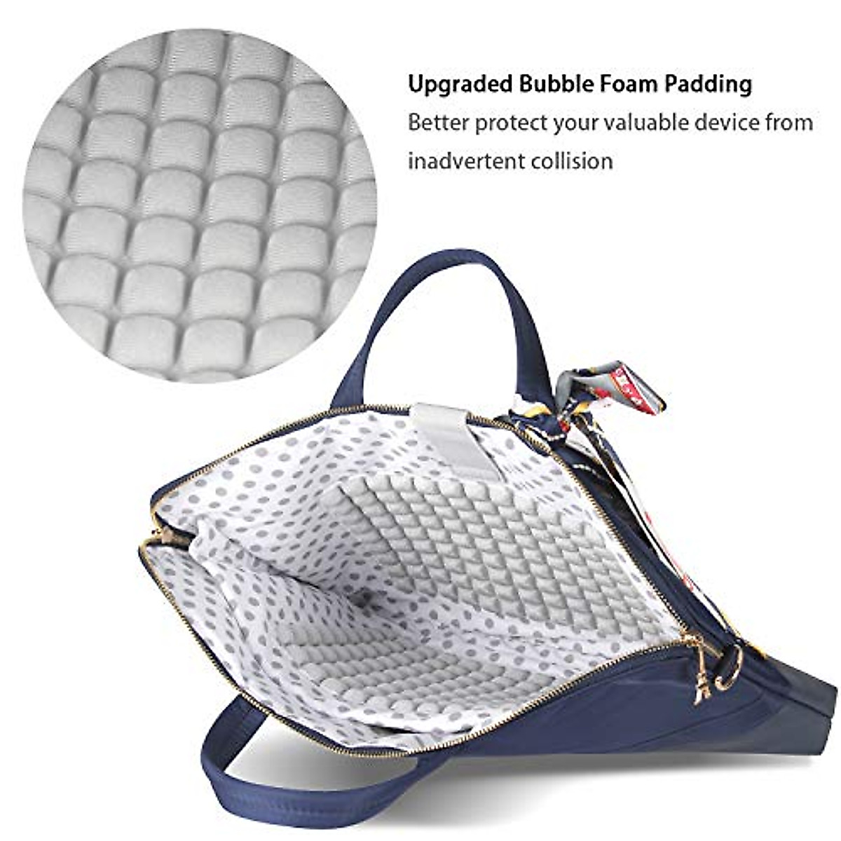 Laptop Bag for Women 15.6-Inch Carrying - Computer Bag Laptop Case Shoulder Slim Work Travel (Blue)