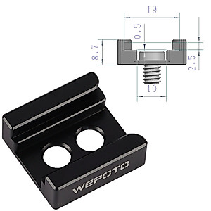 WEPOTO Cold Shoe Mount Adapter (3pcs Pack) with 1/4"-20 Thread for Camera Cage Flash LED Moniter - 1005