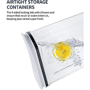 FreshKeeper Cereal Containers Storage Set, Airtight Food Storage Container with Lid 4L/135.2oz,4PCS BPA-FREE Plastic Pantry Organization Canisters for Rice Cereal Flour Sugar Dry Food in Kitchen