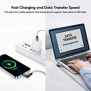 CableCreation Angle Micro USB Cable, [2-Pack] 10 Feet Left Angle Micro USB 2.0 Braided Cable, 90 Degree Vertical Left USB 2.0 A Male to Micro USB Male with Aluminium Case,3 Meters, Space Gray