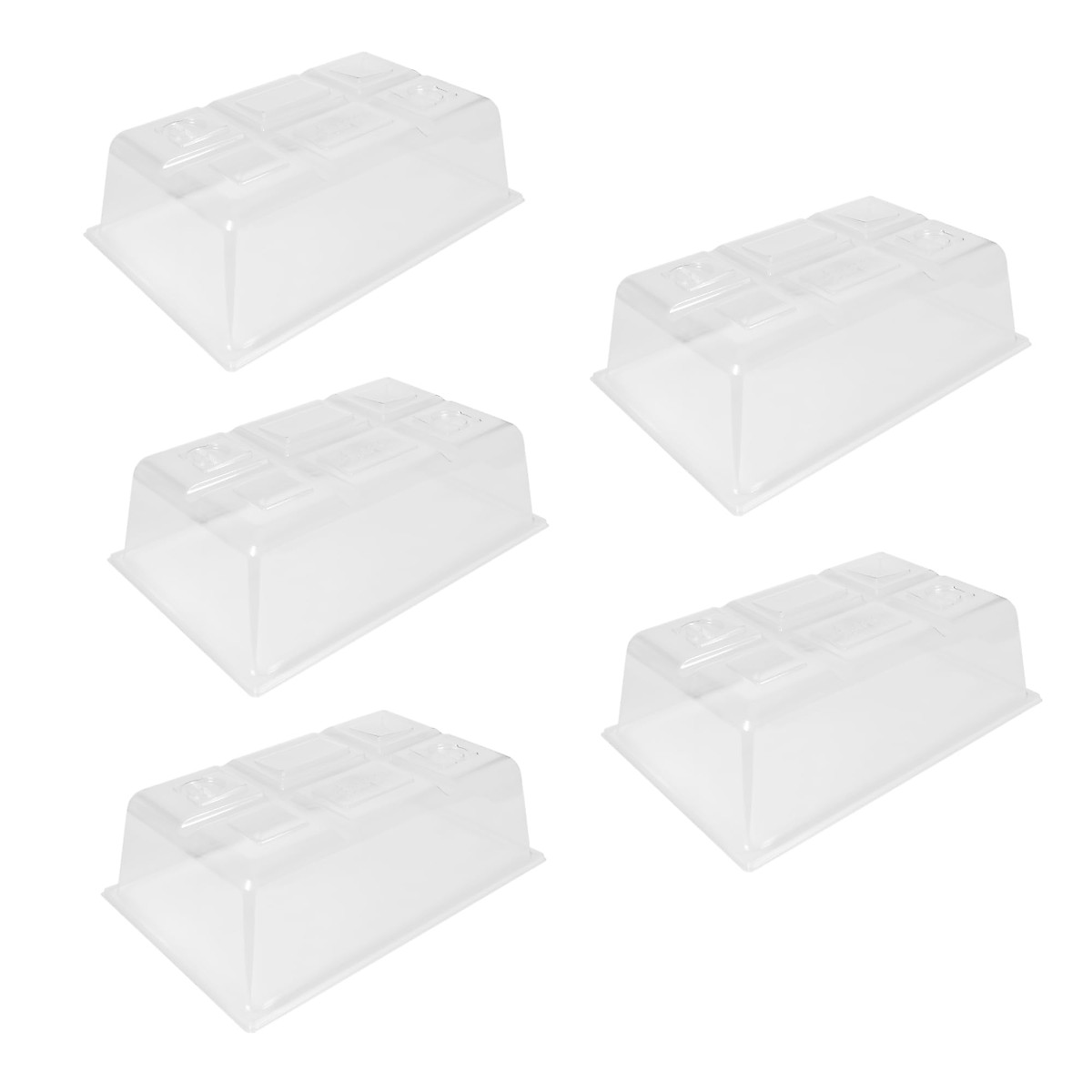 SUNDOME BPA Free Plastic Light Track Mega Humidity Dome with Vents, for Indoor Growing, Seeding in Greenhouse, Clear, 7" (Pack of 5)