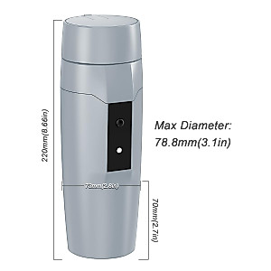 Portable Electric Kettle Boiler, Small Electric Travel Kettle, 300W Fast Water Heater, Mini Electric Tea Coffee Mug for Hotels/Offices/RVs, Automatic Shut-Off & Restart, Elegant Gray