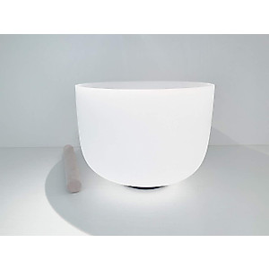 AMSUNBO Musical Instruments Crystal Singing Bowl Tuned to 432Hz F Note Heart Chakra 10 inch with Free Suede Striker and O ring