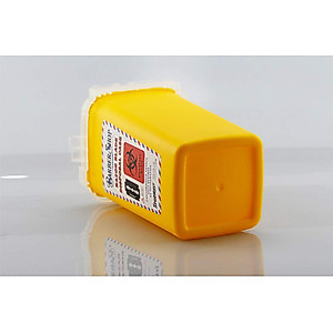 Minkissy Blade Dispenser Case Razor Blade Disposal Case Barber Shop Storage Bank Container for Used Razor Blades Yellow